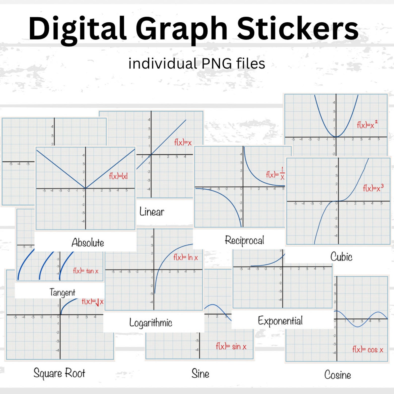 Digital Graph Stickers for Mathematics and Physics Note Taking or ...