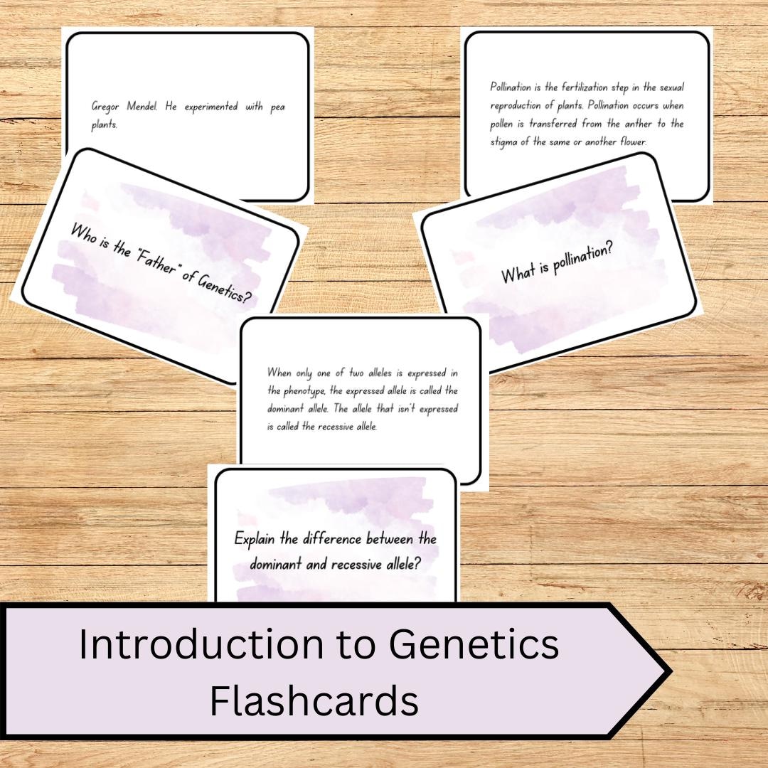 Genetics Flashcards: Biology Study Cards for Students (116, Instant ...
