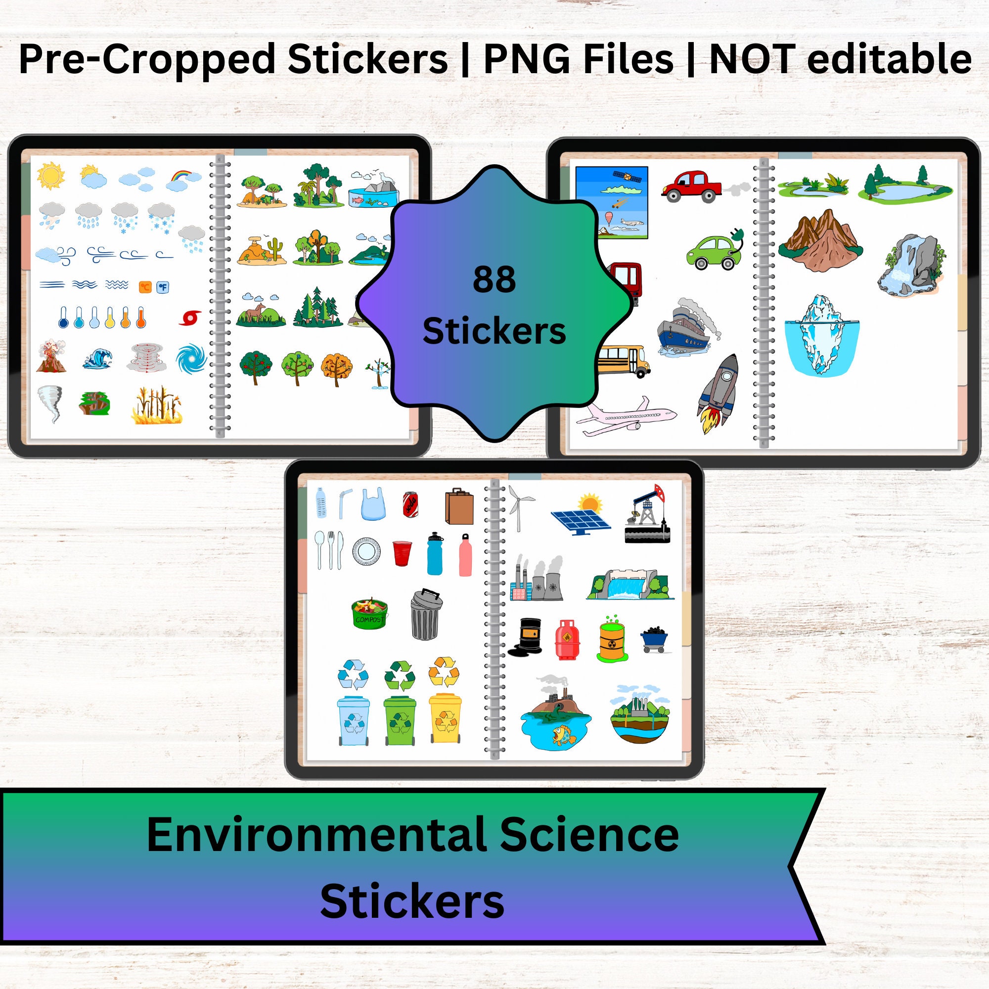 Environmental Sticker Pack for Earth Science Courses for Digital Note ...