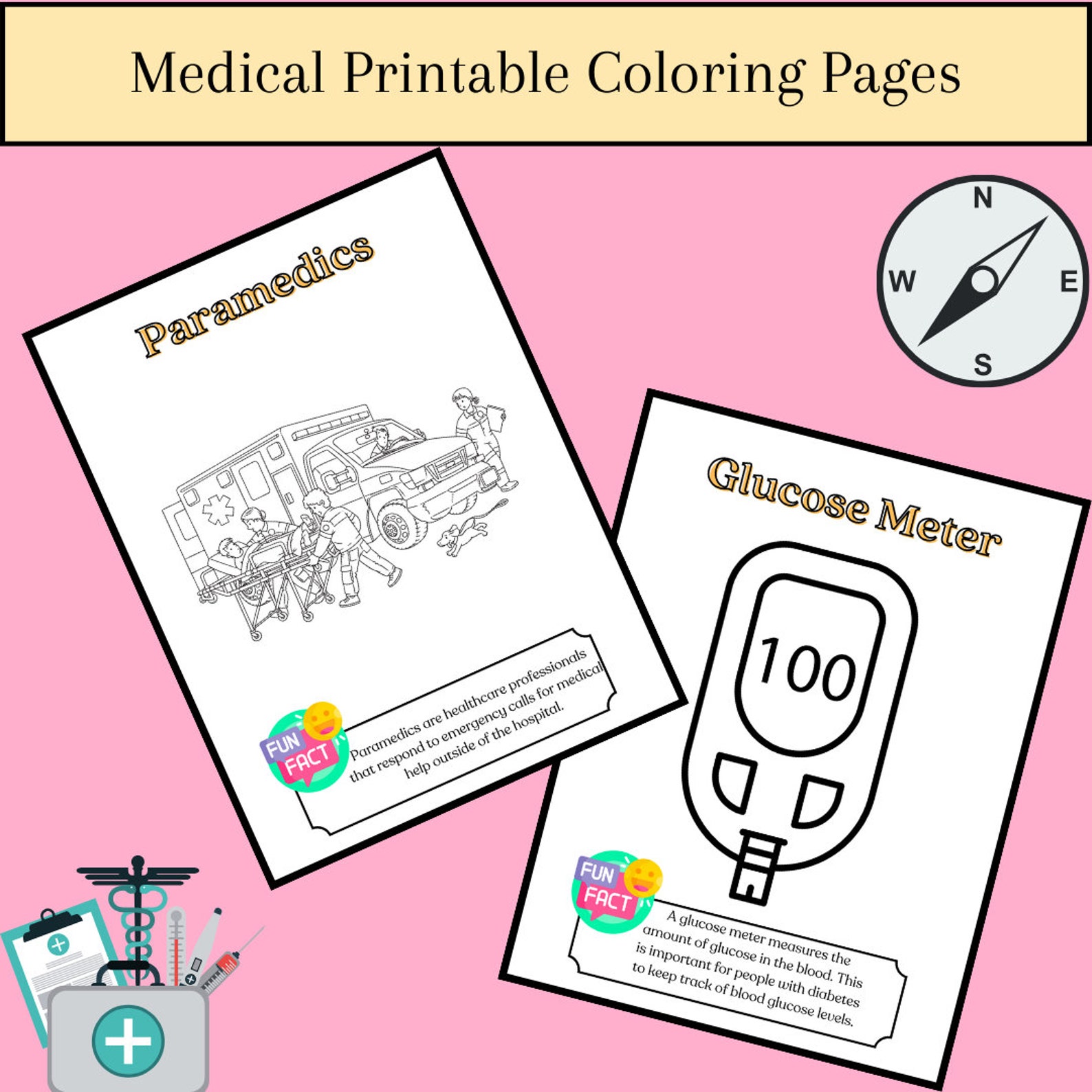 Medical Printable Coloring Pages – Fun & Educational for Kids - Etsy