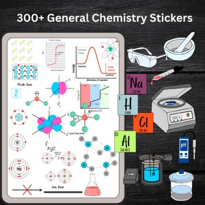 Chemistry Digital Stickers and Notebook Bundle With Bonus Post-its - Etsy