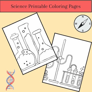 Science Printable Coloring Pages for Kids - Etsy