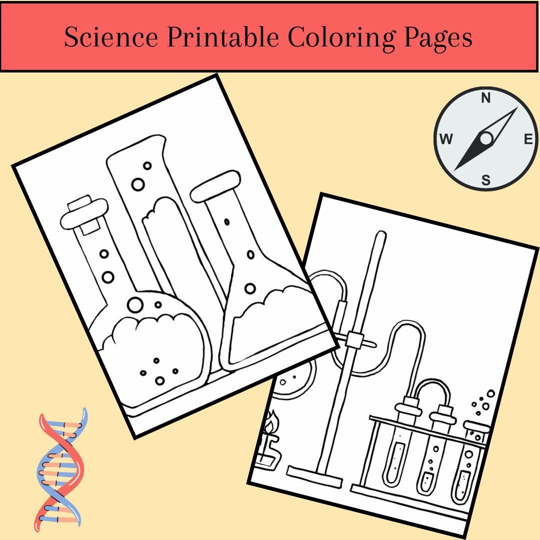 Science Printable Coloring Pages for Kids - Etsy