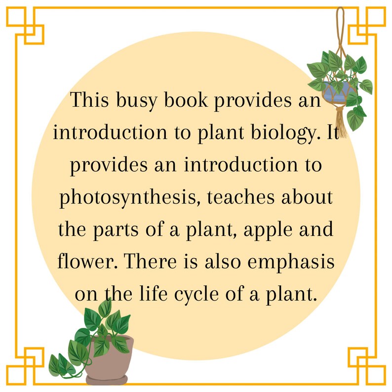 Plants Busy Book: Interactive Learning for Kids (PDF) - Etsy