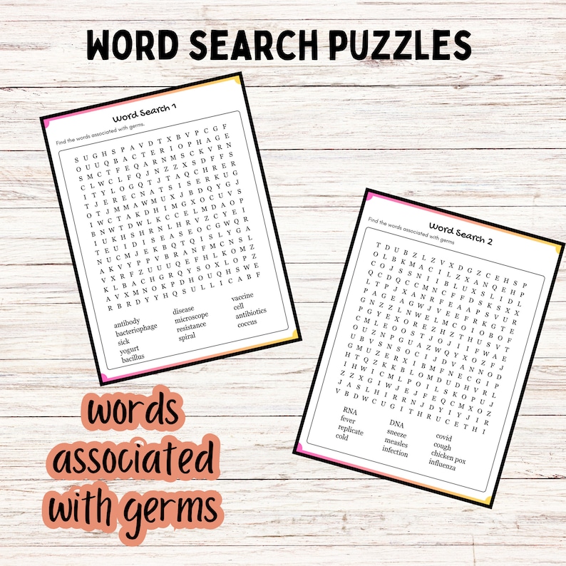 Germs Printable Activity and Coloring Book for Kids With Mazes ...