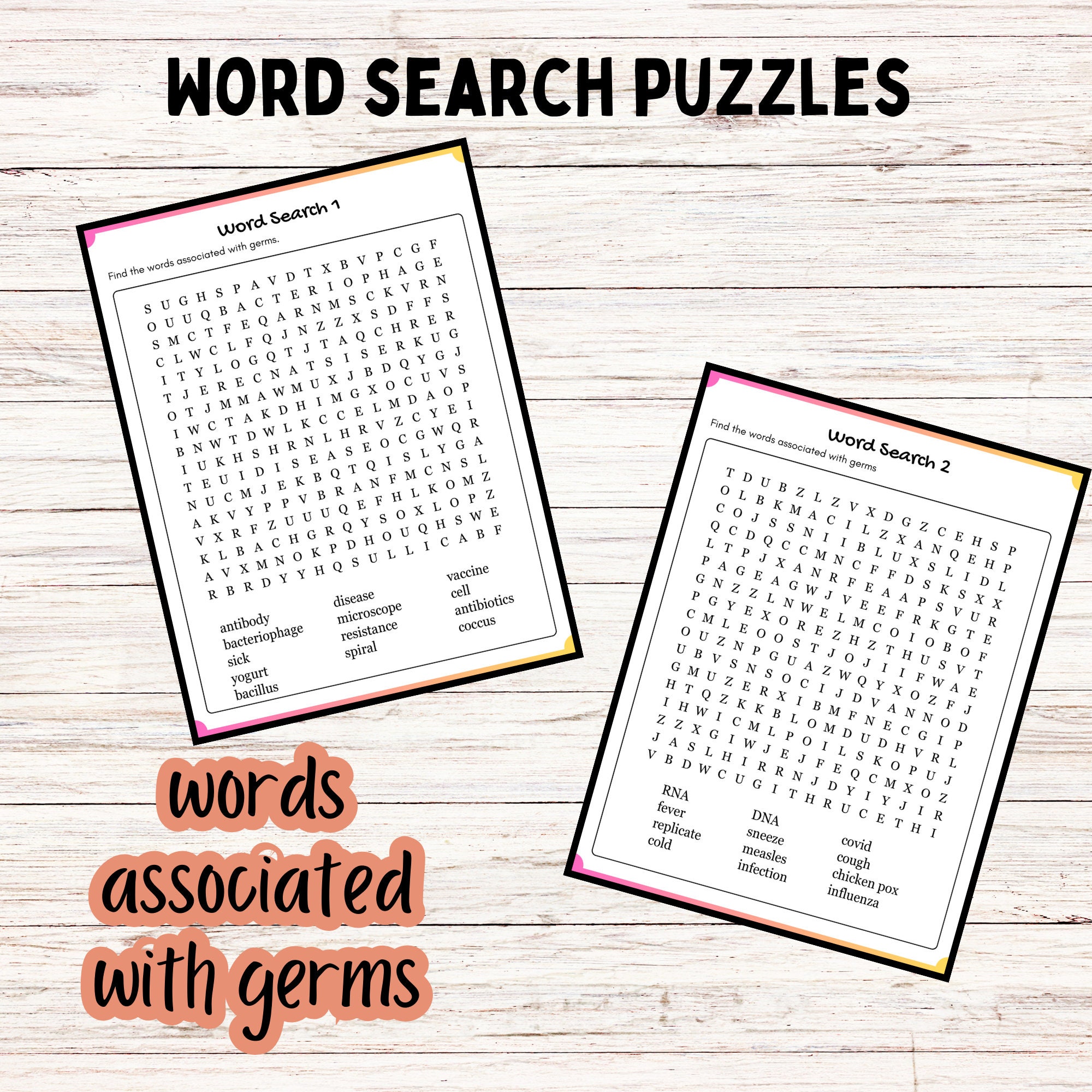 Germs Printable Activity and Coloring Book for Kids With Mazes ...