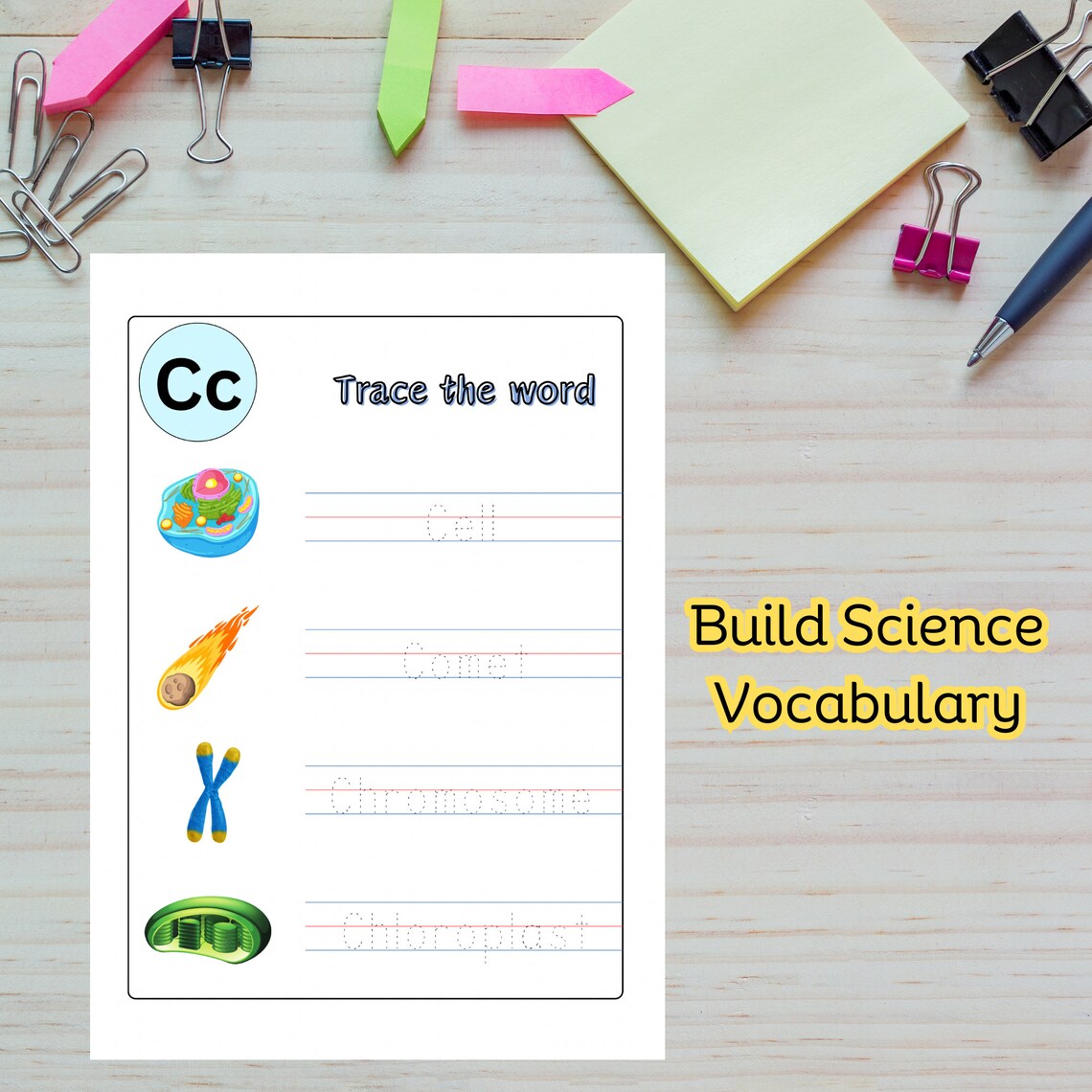 Science Word Tracing Worksheets: Alphabet STEM Learning (instant ...
