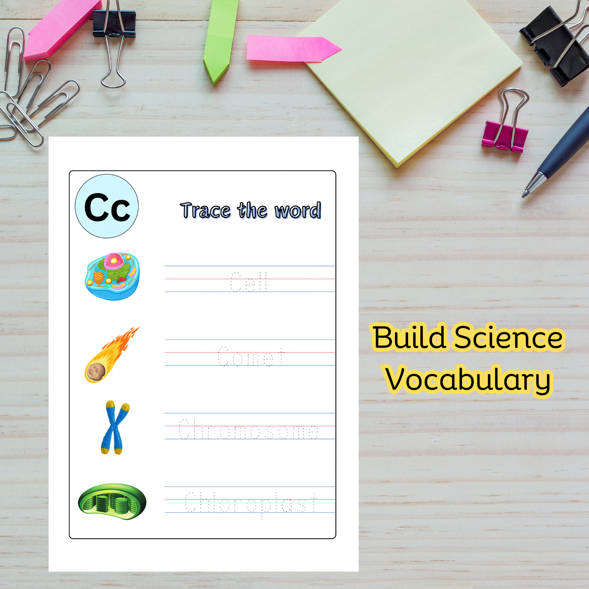Science Word Tracing Worksheets: Alphabet STEM Learning (instant ...