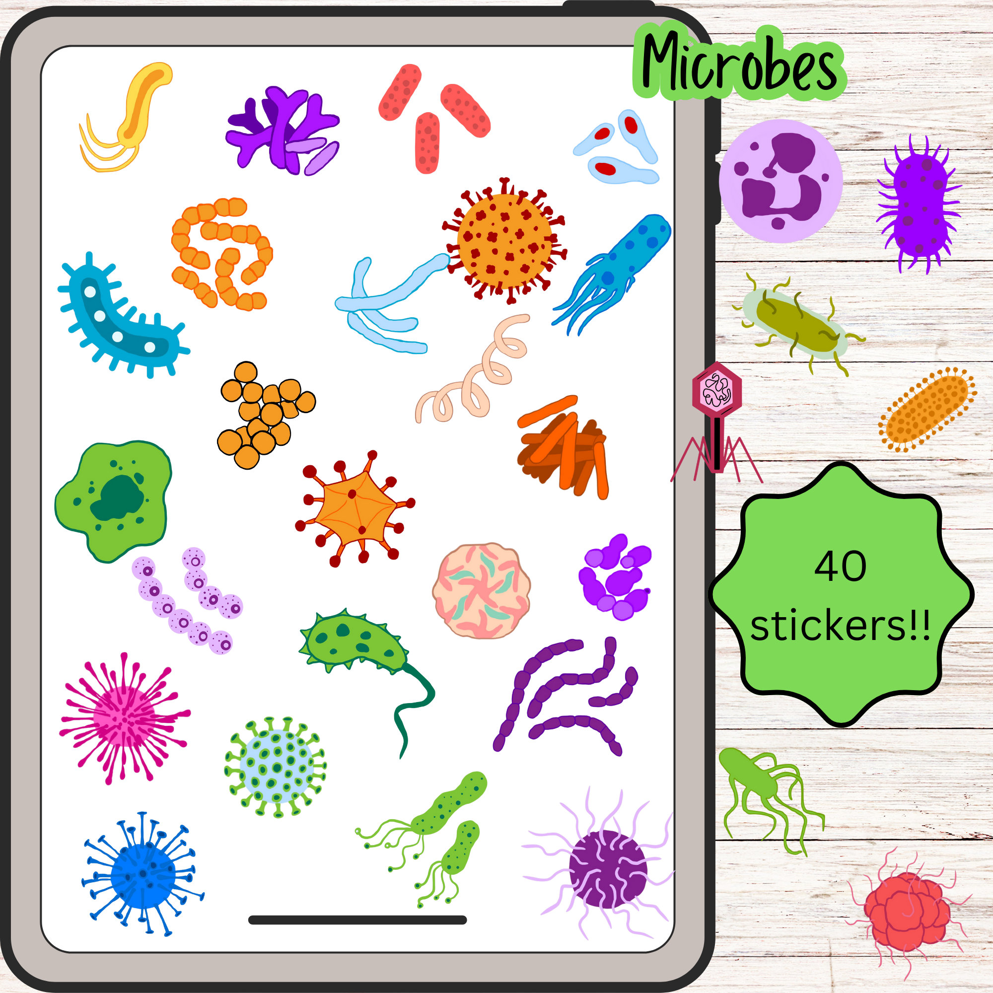 Microbiology, Cell Biology Pre-cropped Stickers for Goodnotes ...