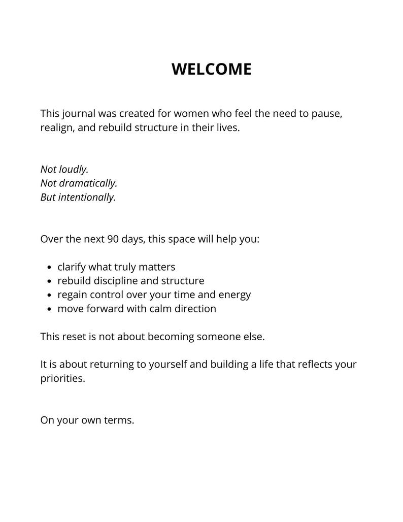 90 Day Reset Planner | Printable Self Improvement Journal | Life Reset ...
