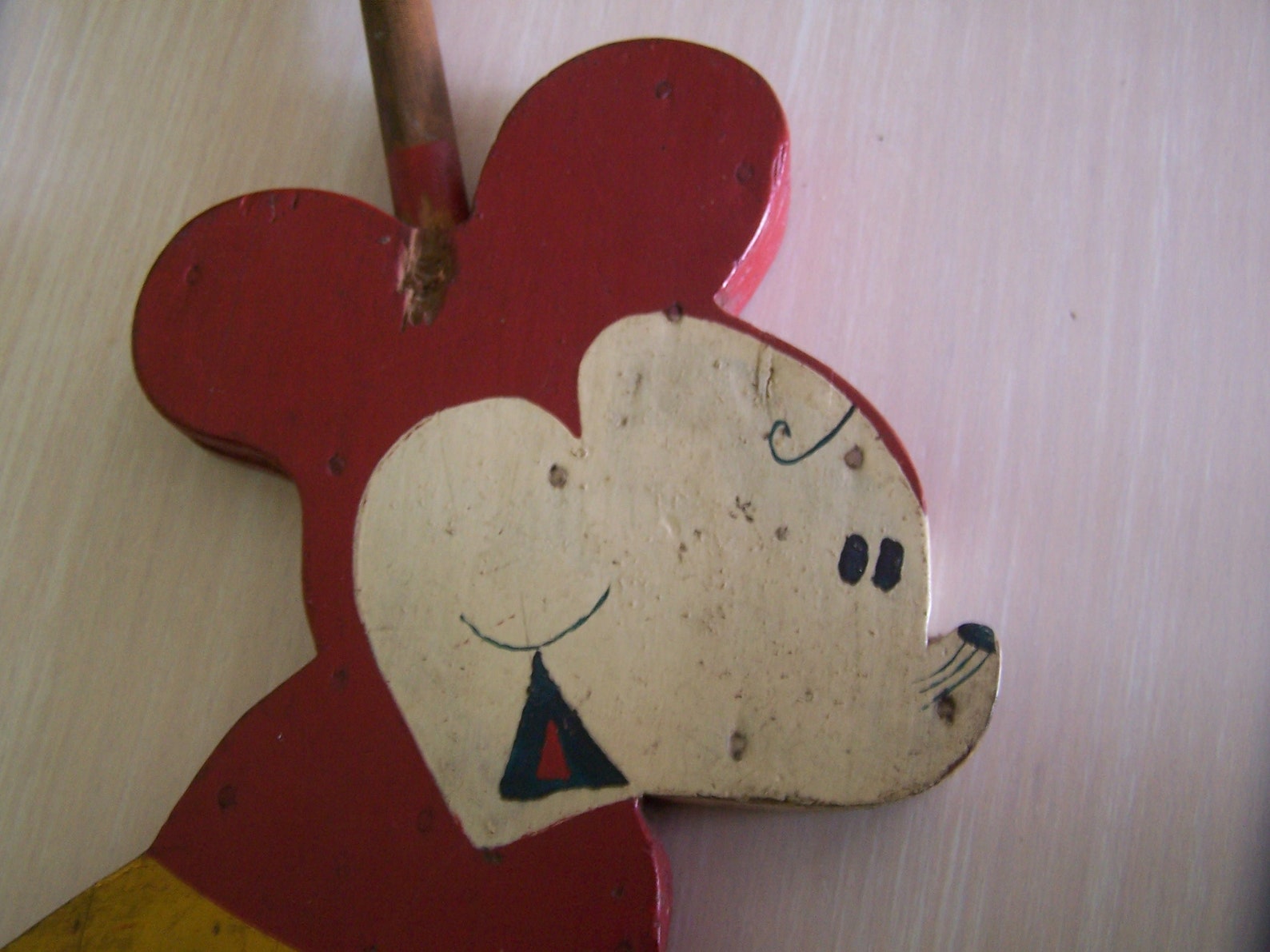 Mickey Mouse Wooden Push Along Walking Toy Rare Attic - Etsy