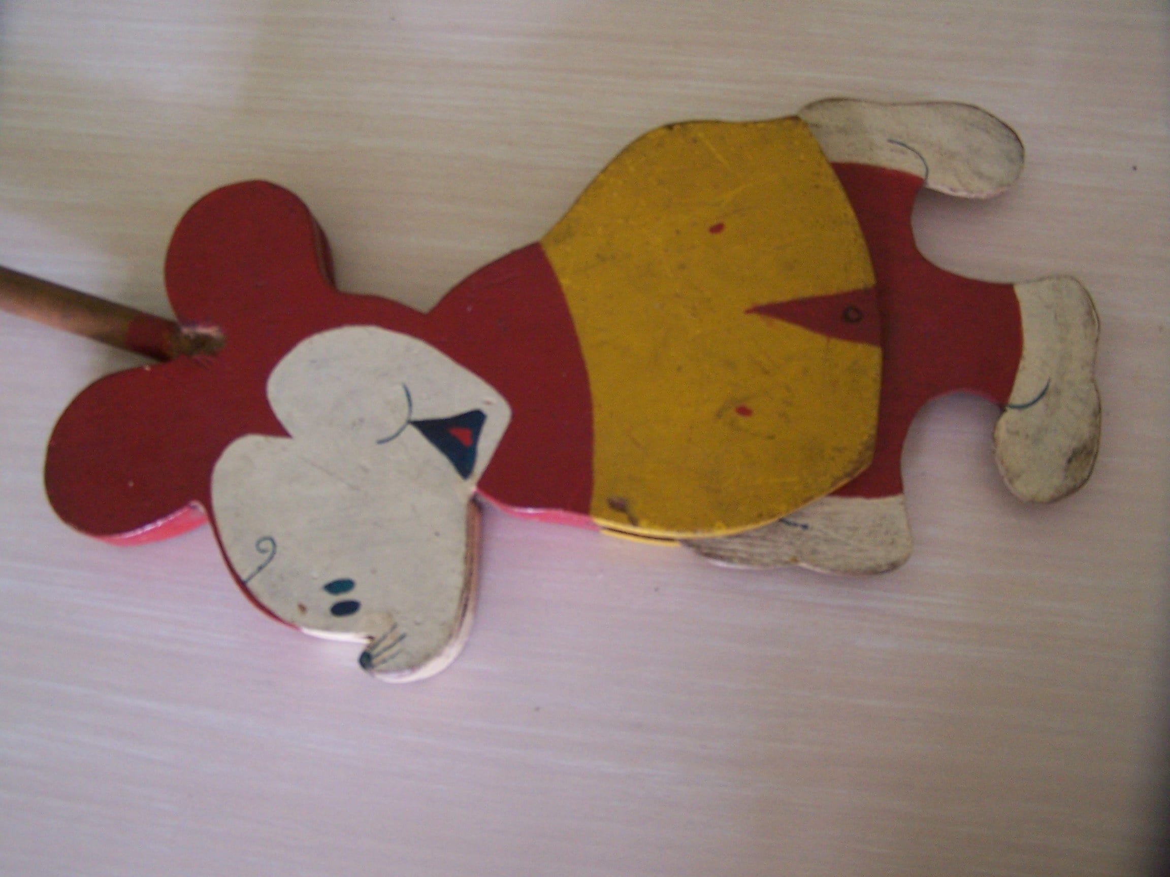 Mickey Mouse Wooden Push Along Walking Toy Rare Attic - Etsy