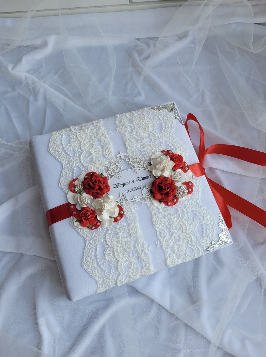 Red White Memory Book Custom Album Photo Photo Album - Etsy