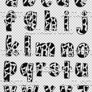 Cow Hide Doodle Alphabet Letters Cow Hide Print Letters Doodle ...