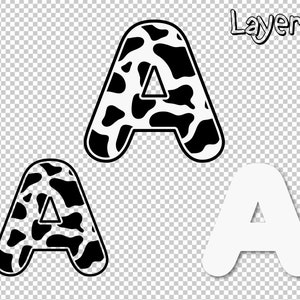 Cow Alphabet SVG Animal Print Font Letters, Number & Symbols Digital ...