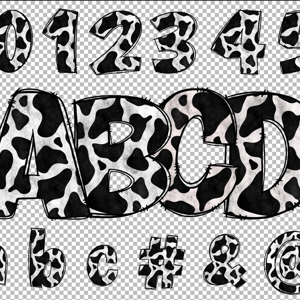 Cow Print Font - Etsy