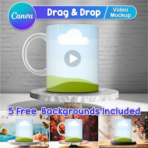 11oz Animated Mug for Canva Video Rotating Mug Mockup Drag and Drop ...