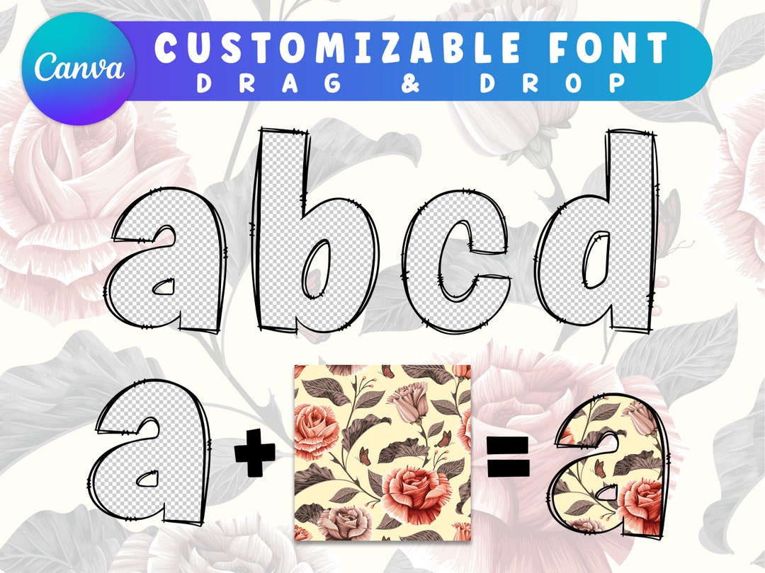 Lowercase Customizable Doodle Alphabet Fill Your Own Design Drag & Drop ...