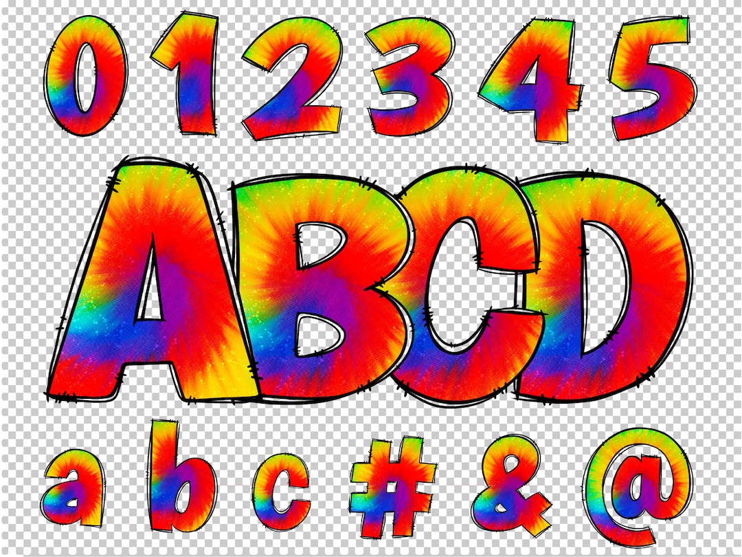 Tie Dye Alphabet PNG Letras / Alphabet Clipart / Tie Dye Doodle Alpha ...