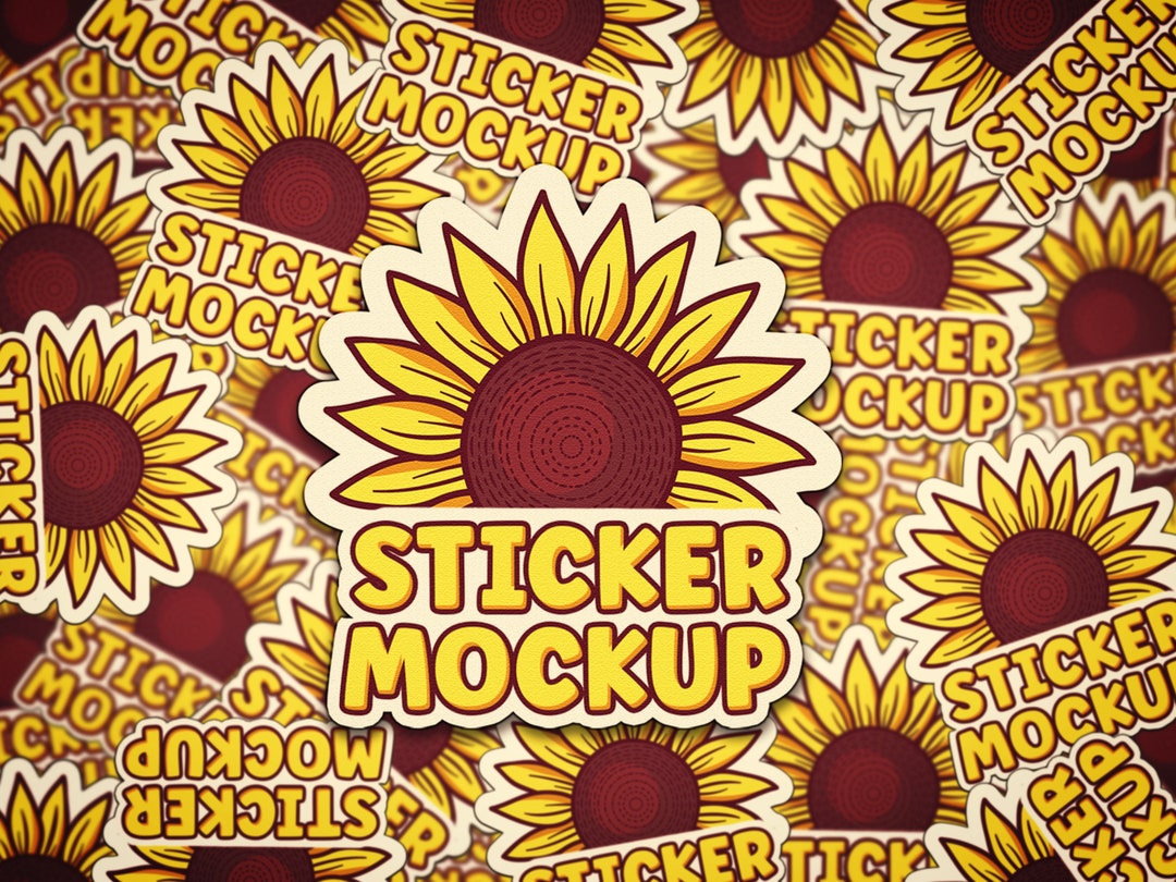 Sticker Mockup Psd Template Photoshop Template Smart Object Replacement 