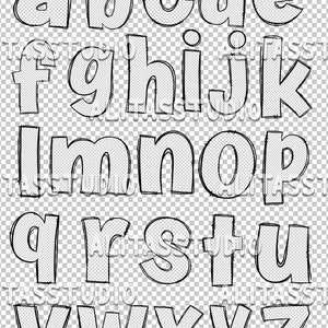 Lowercase Customizable Doodle Alphabet Fill Your Own Design Drag & Drop ...