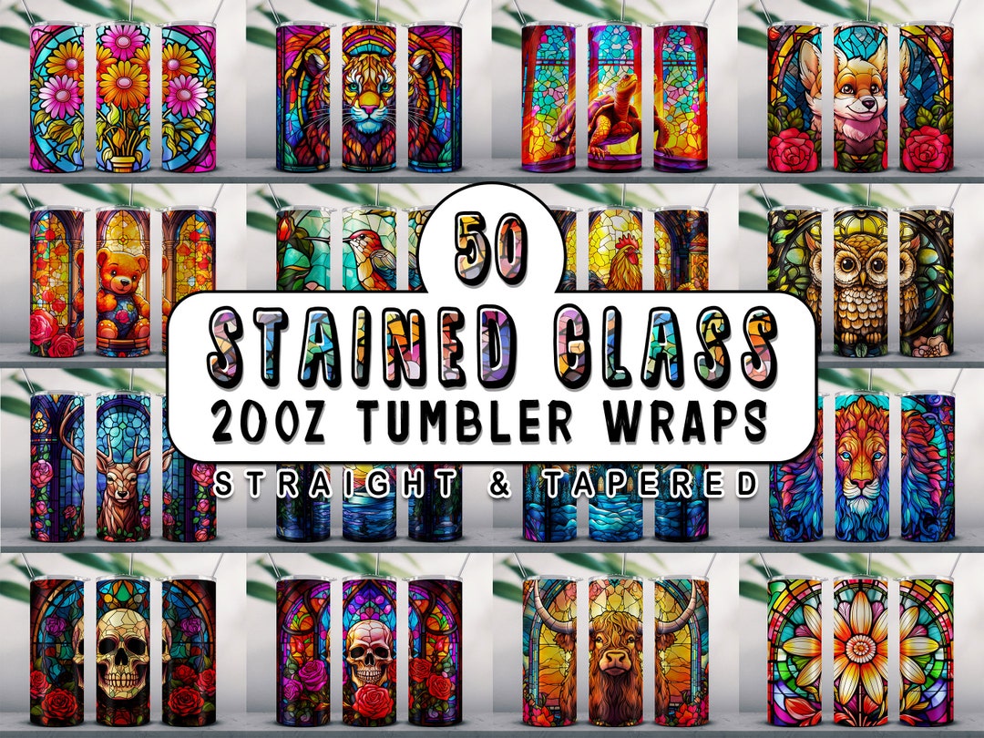 50 Stained Glass Tumbler Wraps Bundle 20oz Tumbler Sublimation Design ...