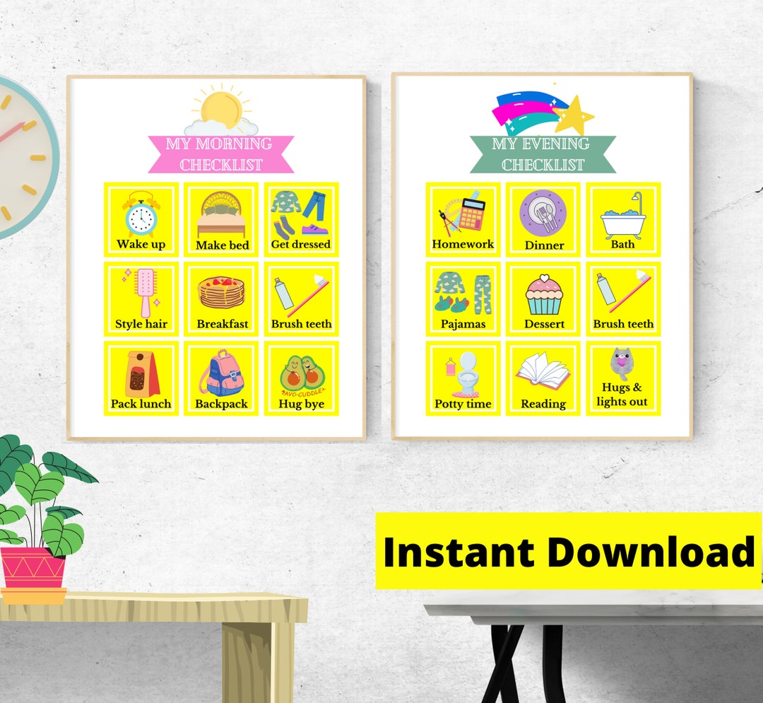 Kids Token Board, Kids Schedule, Checklist, Kids Visual Schedule, Kids ...