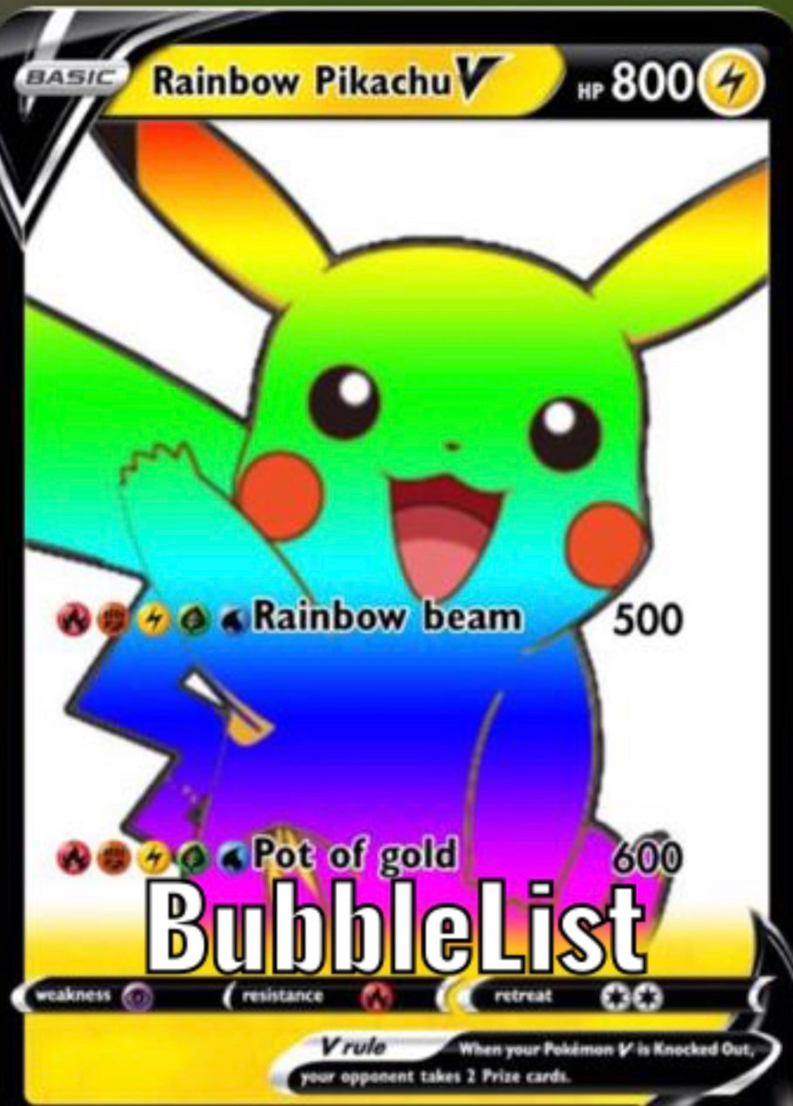 Rainbow Pikachu Ash Vmax Gaming Shining Gx Ex M Mega Ultra - Etsy