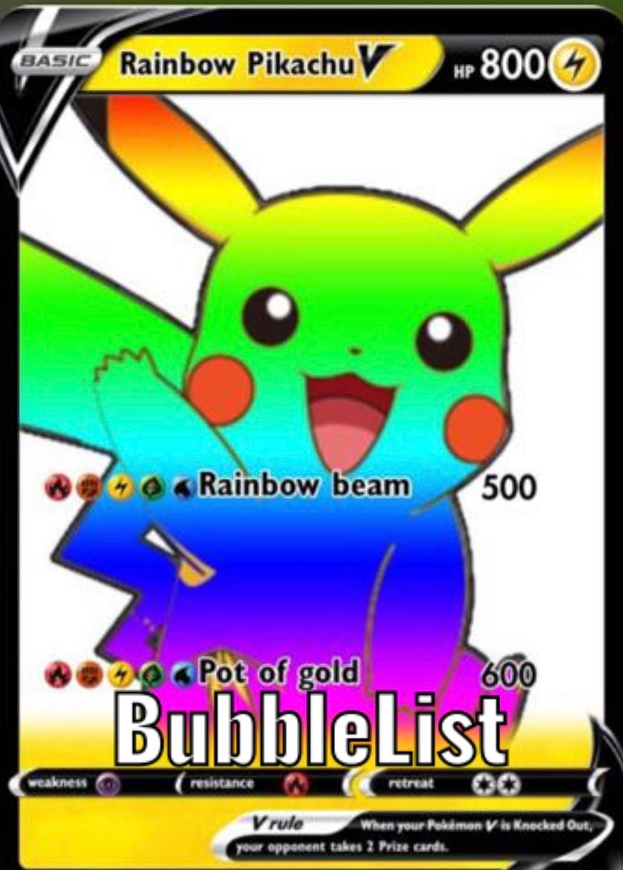 Rainbow Pikachu Ash Vmax Gaming Shining Gx Ex M Mega Ultra - Etsy