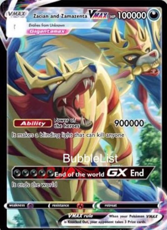 Zacian Zamazenta Gx Pikachu Ash Vmax Gaming Shining Gx Ex M | Etsy