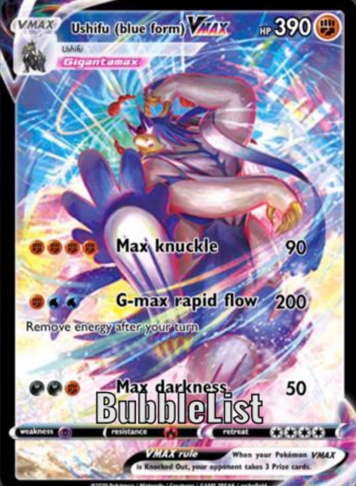 Ushifu Blue Form Pikachu Ash Vmax Gaming Shining Gx Ex M Mega Ultra ...