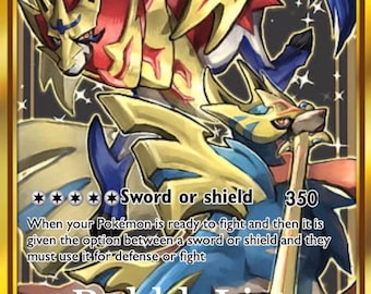 Zacian Zamazenta Gx Pikachu Ash Vmax Gaming Shining Gx Ex M - Etsy
