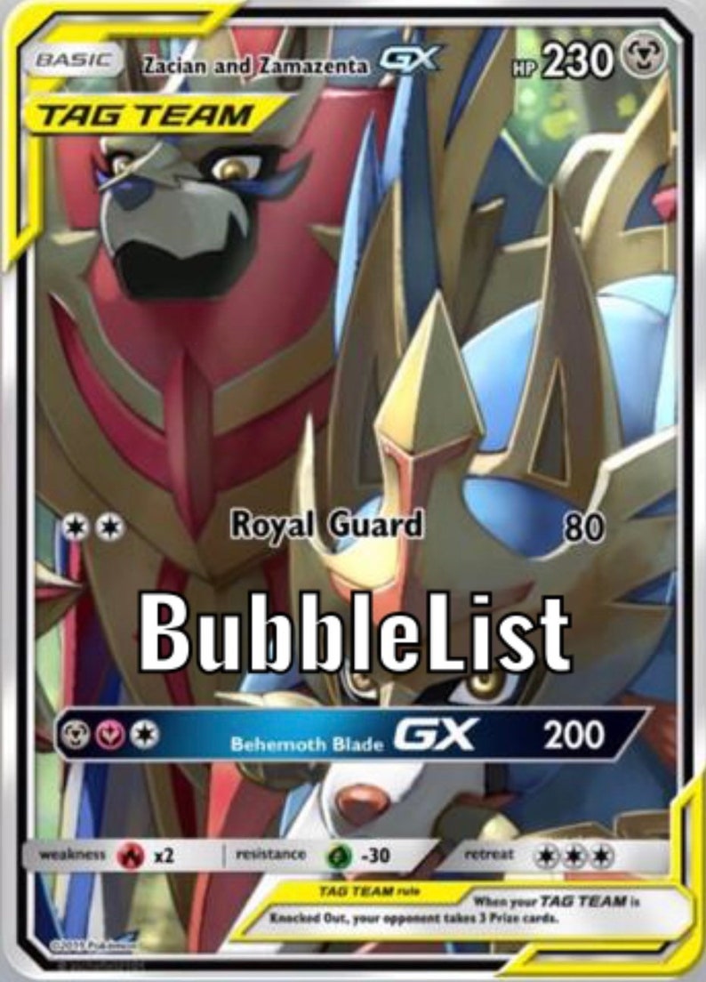 Zacian Zamazenta Gx Pikachu Ash Vmax Gaming Shining Gx Ex M - Etsy Ireland