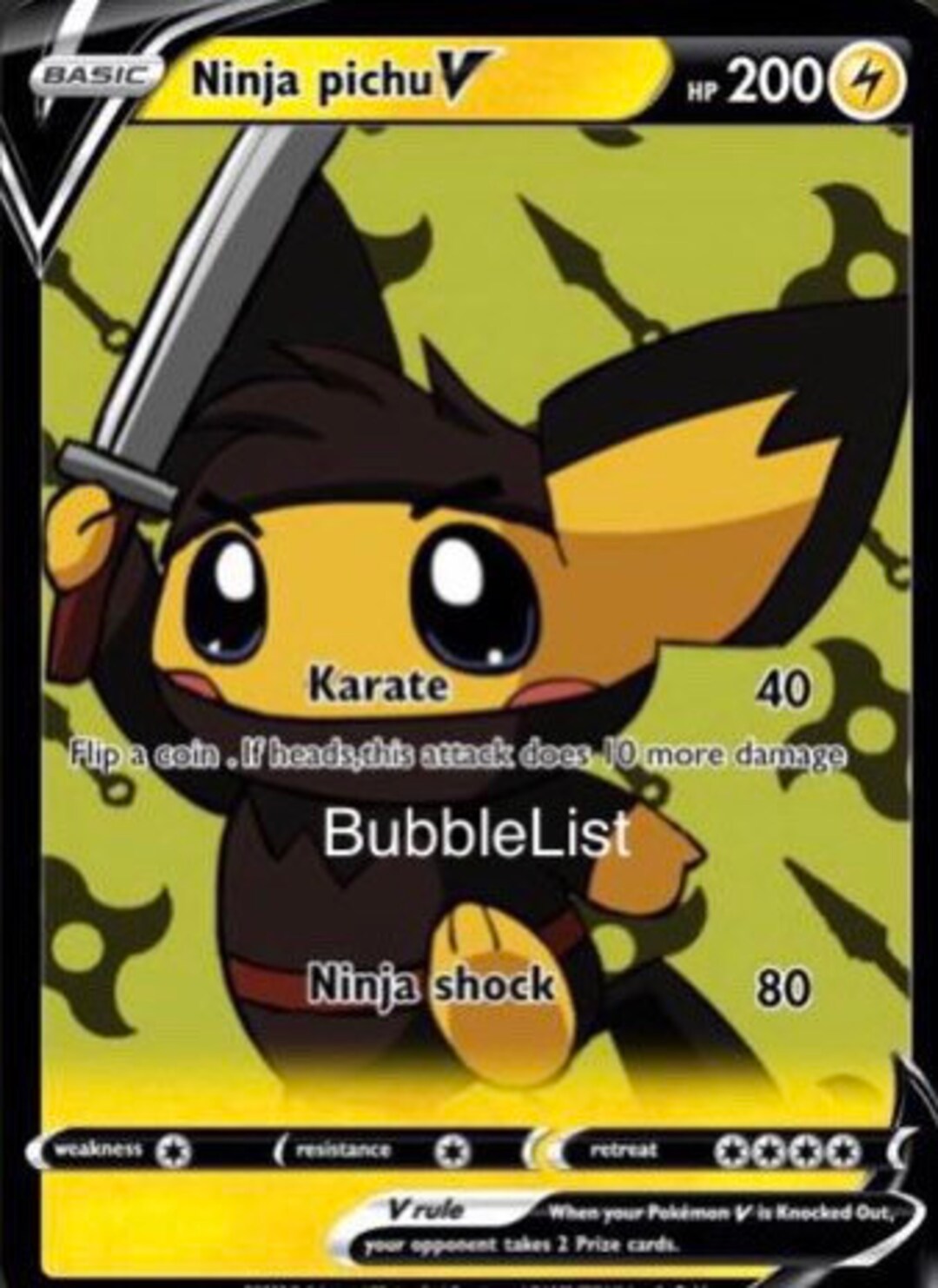 Ninja Pichu Pikachu ash Vmax gaming shining gx ex m mega ultra pokemon ...