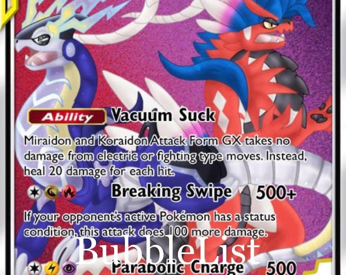 Koraidon Miraidon Pikachu Ash Vmax Gaming Shining Gx Ex M Mega Ultra ...