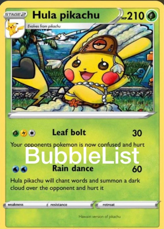 Pikachu Hula Vash Vmax Gaming Shining Gx Ex M Mega Ultra | Etsy