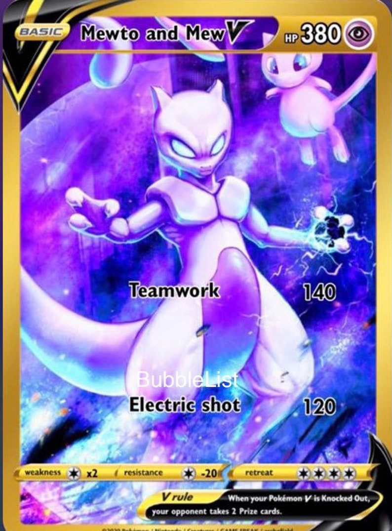Mew and Mewtwo V Pikachu Ash Vmax Gaming Shining Gx Ex M Mega - Etsy