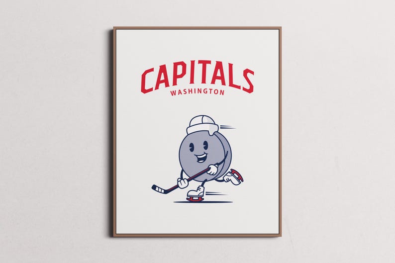Washington Capitals Print | Wall Art | Vintage Poster | Capitals Hockey ...