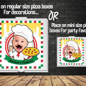 Pizza Box Custom Printable With Photo Pizza Party Decoration Pizza Chef ...