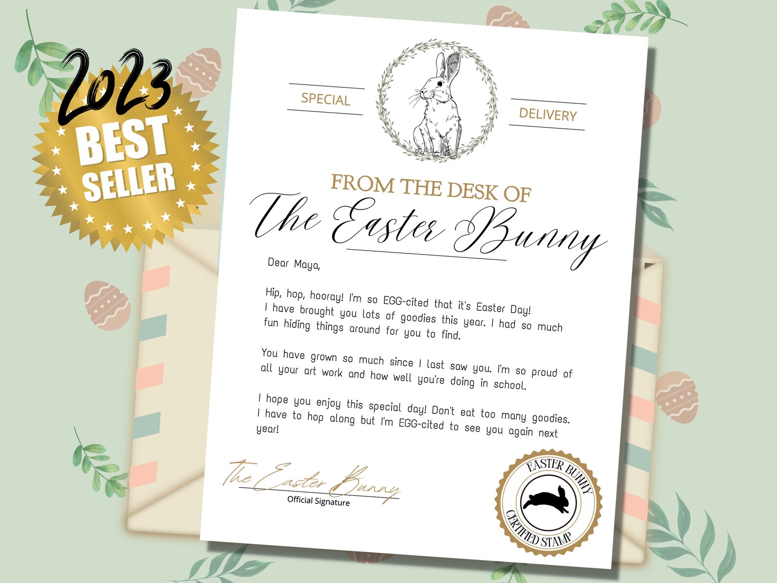EDITABLE Official Easter Bunny Letter From the Desk of the - Etsy