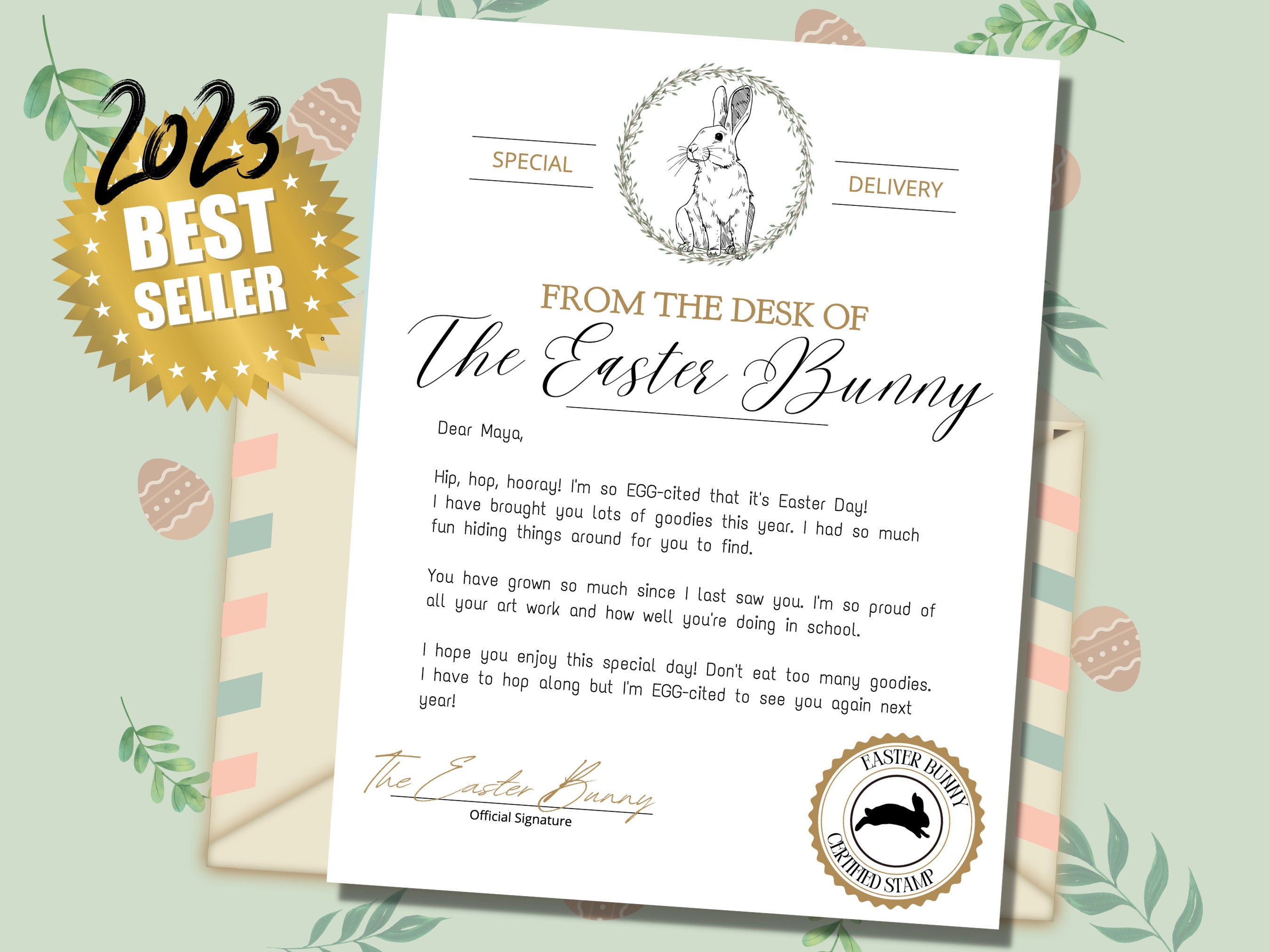 EDITABLE Official Easter Bunny Letter From the Desk of the - Etsy