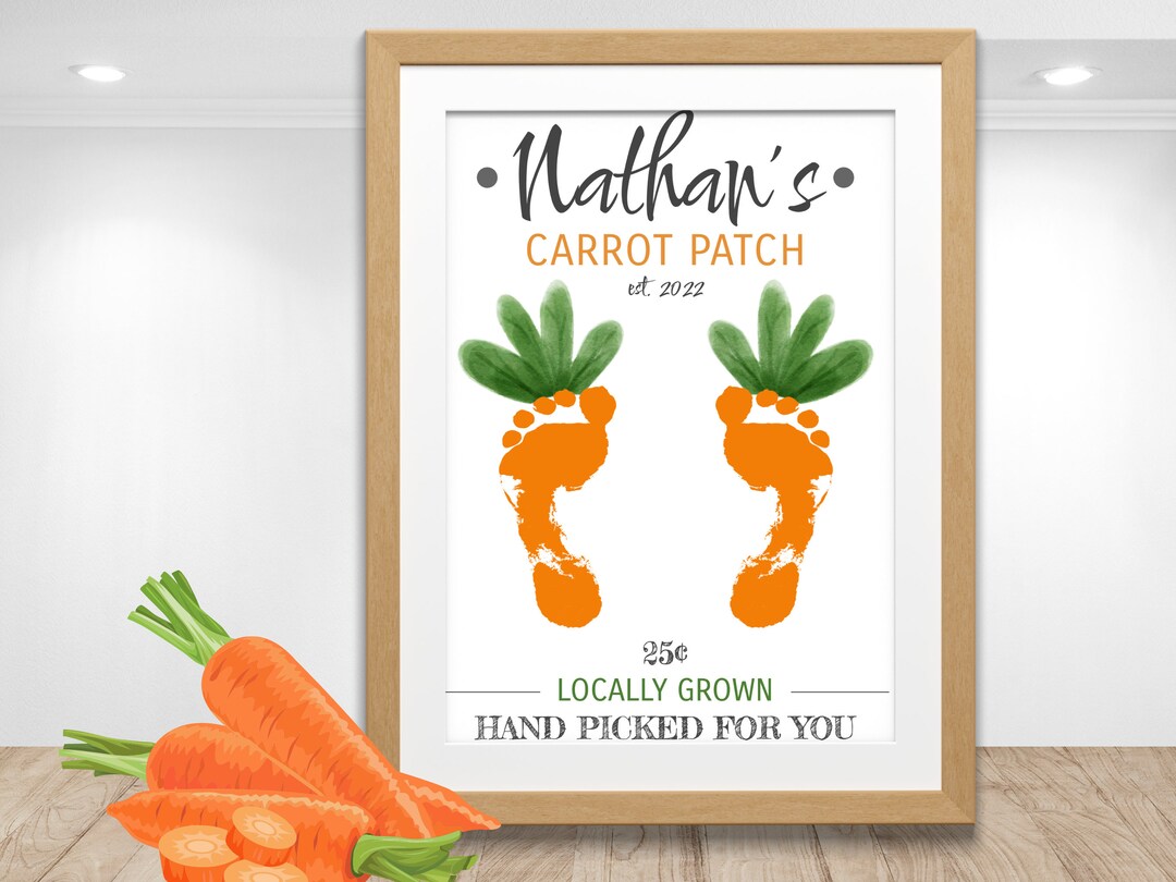 EDITABLE First Easter Sign Carrot Patch Footprint Craft Printable ...