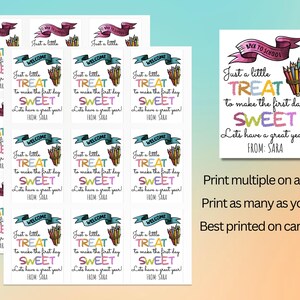 EDITABLE First Day of School Gift Tag Template Printable Instant ...