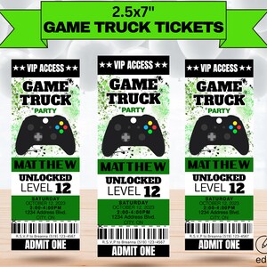 EDITABLE Gamer Truck Ticket Invitation Gaming Birthday Video - Etsy