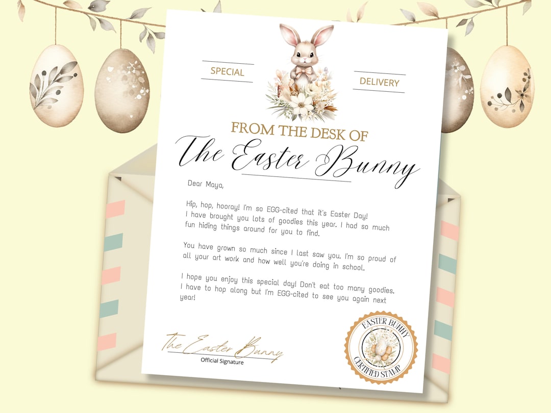 EDITABLE Official Easter Bunny Letter From the Desk of the Easter Bunny ...