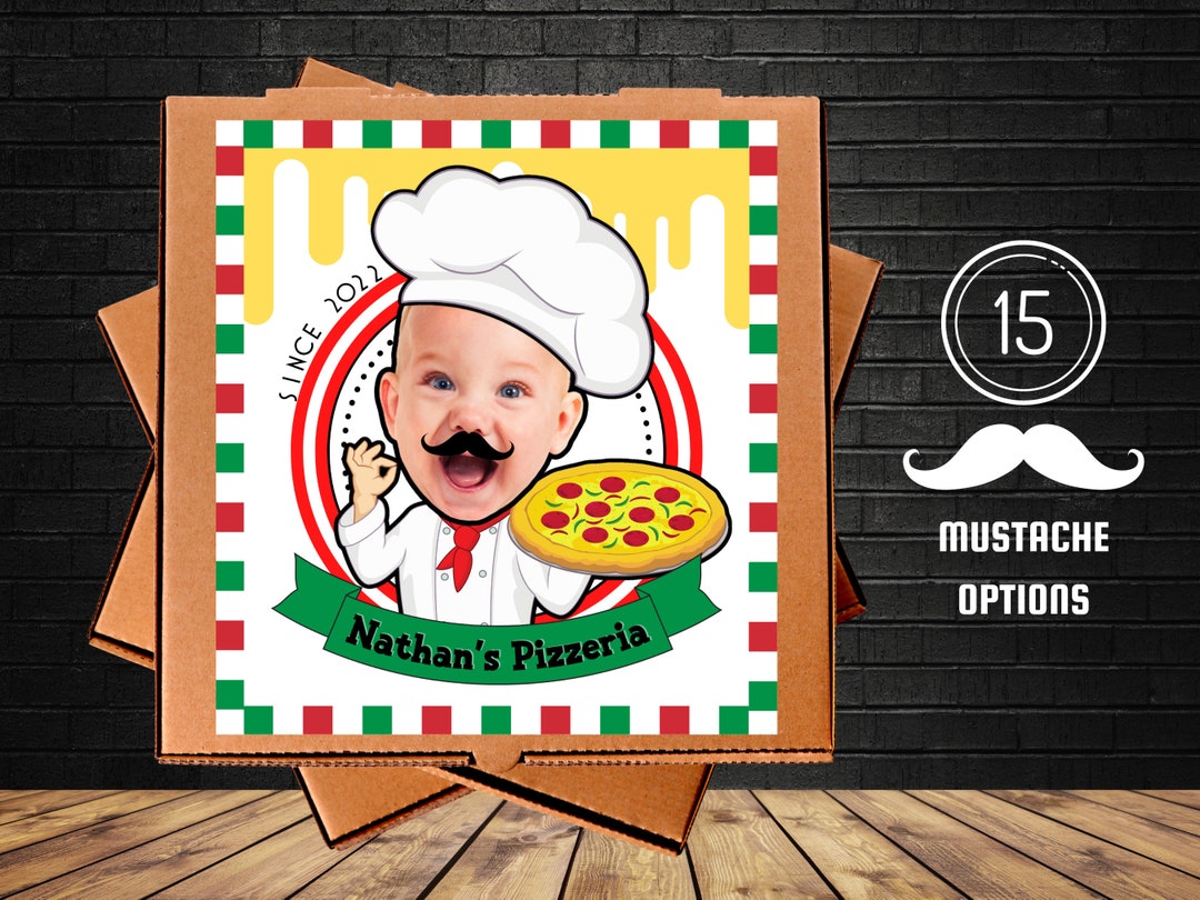 Pizza Box Custom Printable With Photo Pizza Party Decoration Pizza Chef ...