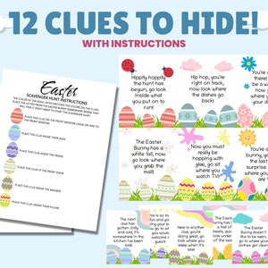 PRINTABLE Indoor Easter Scavenger Hunt With Easter Bunny Letter Easter ...