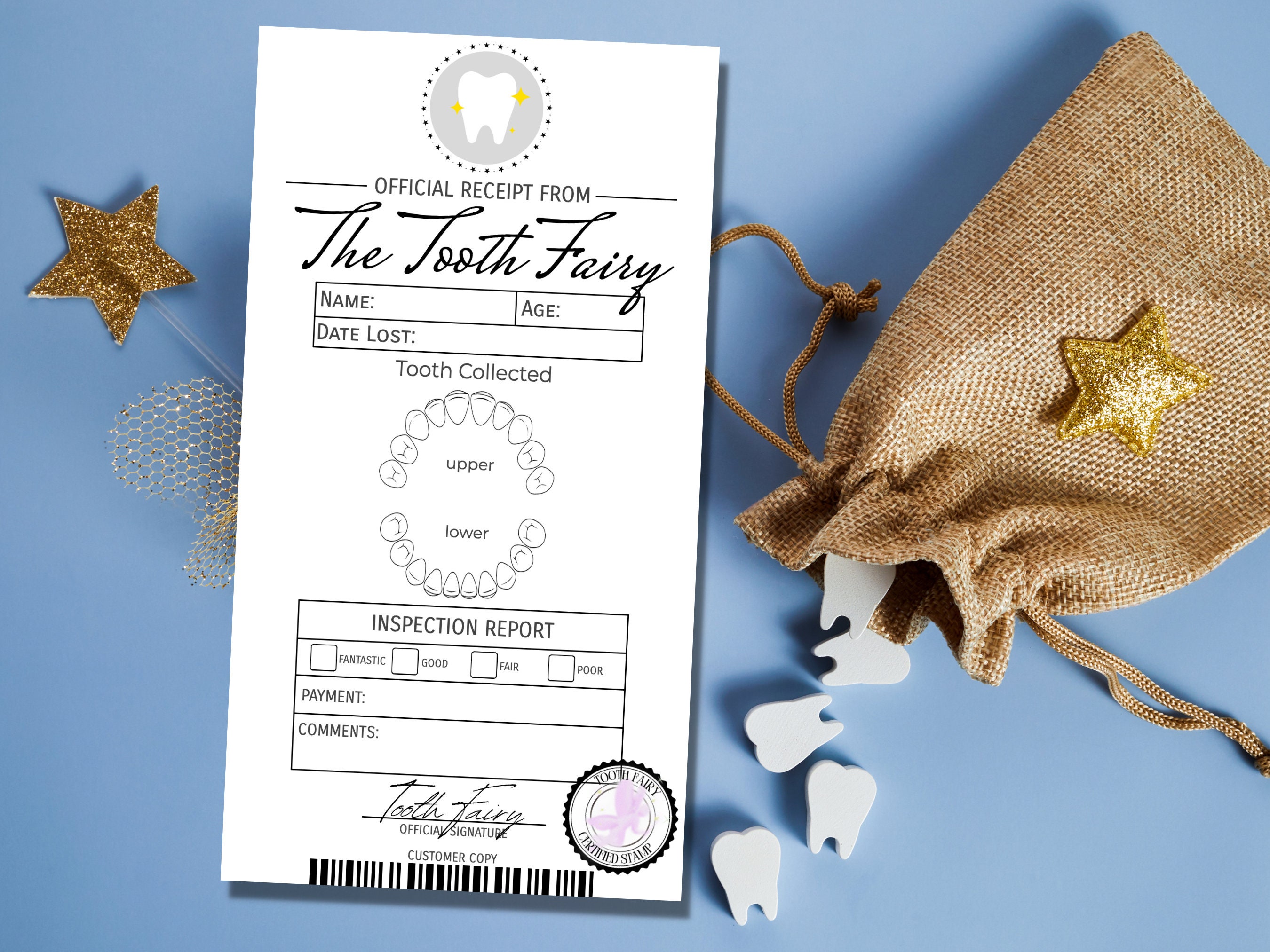 PRINTABLE Official Tooth Fairy Receipt First Lost Tooth Ticket Letter ...