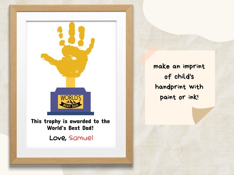 PRINTABLE Best Dad Craft Father's Day Handprint Art Best - Etsy