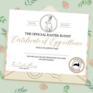 PRINTABLE Official Easter Bunny Certificate From the Desk of the Easter ...